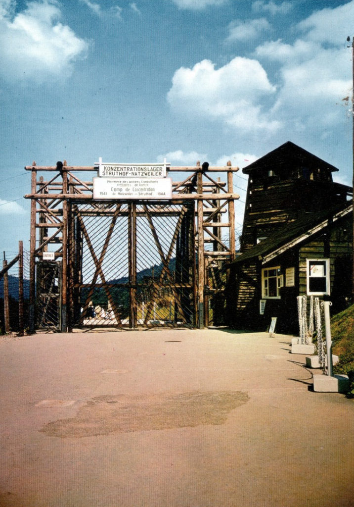 The entrance gate to Natzweiler-Struthof Concentration Camp in a post ...